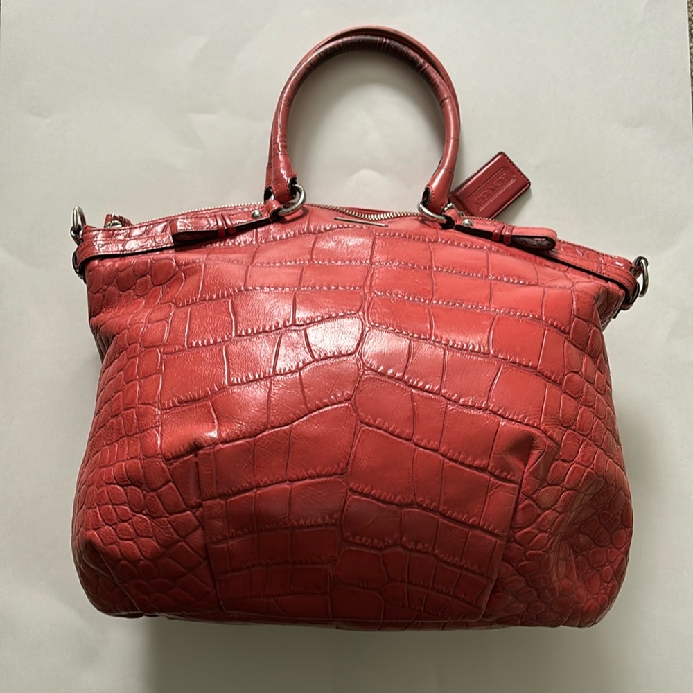 Coach Madison Crocodile Embossed Satchel - Gem